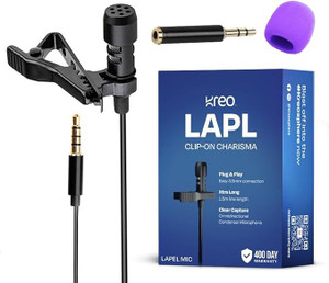 Kreo Lapl 3.5mm Clip Microphone For Youtube, Collar Mike for Recording ...