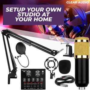MOBIZAC Professional Condenser Studio Mic with Sound Card Microphone ...