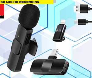 Bashaam B347_K8 PLUS VLOGGING RECORDING COLLAR MIC BLACK (PACK OF 1 ...