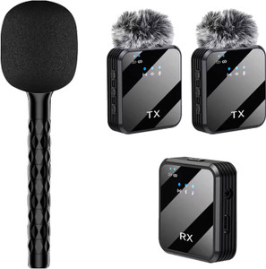 MOBIZAC Reporter Microphone Handheld Stick with Noise-Cancelling Mic ...