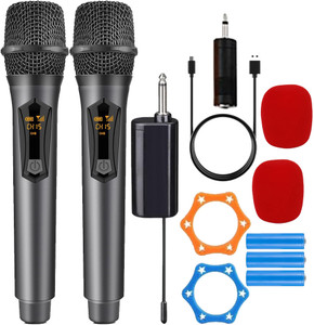 IMAGINEA Wireless Microphone, UHF Dual Dynamic Mic System with Receiver ...