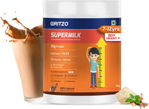 Gritzo SuperMilk Height+ (7-12y Boys),10g Protein, Double Chocolate ...