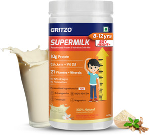 Gritzo SuperMilk Height+ (8-12y Boys),10g Protein, Creamy Vanilla Price ...