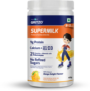Gritzo SuperMilk 8-12y Boys, Kids Nutrition & Health Drink, High ...