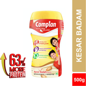 COMPLAN Nutrition Drink Powder for Children, Kesar Badam Flavour, Jar ...