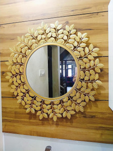 Urban Hamlet Sculpted Nature Radiance: Golden Leaf Stems Mirror ...