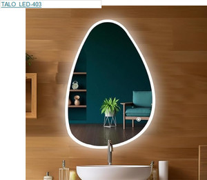 quality glass LED Wall Mirror with Touch Sensor Light Colors Modern ...