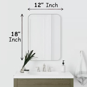 RannS 12" × 18" Inch Rectangular Shape Mirror, 3.5mm thick Decorative ...
