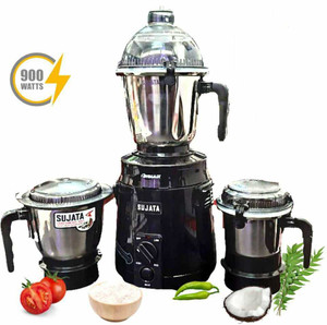 SUJATA Dynamix- Black Premium 900 Mixer Grinder (3 Jars, Black) Price ...