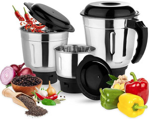 harimahendra MIXER JAR SET Of 3 Stanless Steel Mixer Jar (Chutney , Dry ...