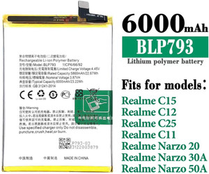 LIFON Mobile Battery For REALME C11, C12, C15, C25, C25s, Narzo 20 ...