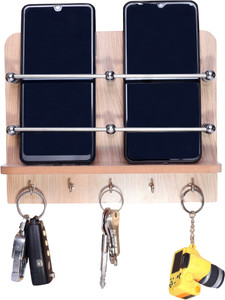 LICHEE Wooden Double Stand With 5 Key Hooks for Keys,Phone Charging ...
