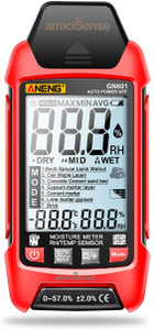 amiciSense 7-in-1 Digital Hygrometer for Building Supplies, Wall ...