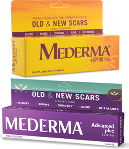 MEDERMA Advance Plus Scar Removal Gel 10g & SPF 30 Sunscreen & Scar ...