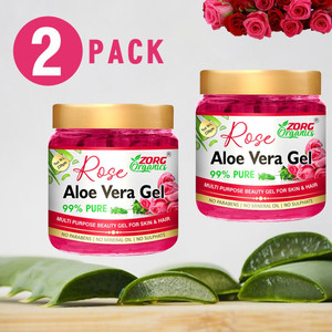 Zorg Organics 100% Rose Aloe Vera Gel for Nourished Skin & Hair - Pack ...