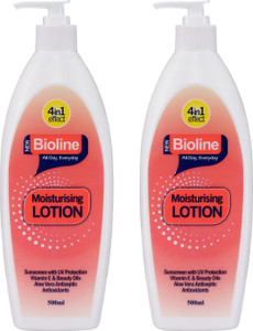 BIOLINE Moisturising Body Lotion With UV Protection Vitamin E, Aloe ...