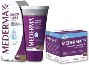 MEDERMA PM Overnight Acne Scar Removal Cream 10g & Stretch Mark Removal ...