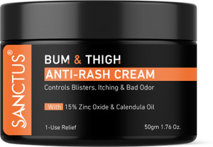 SANCTUS Bum & Thigh Anti-Rash Cream- 15%Zinc Oxide -Controls Blisters ...