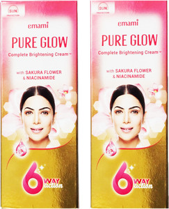 EMAMI Pure Glow Complete Brightening Cream 6 way Action Pack of 2 50g ...