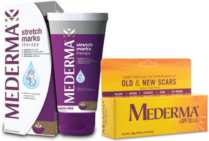 MEDERMA Stretch Mark Removal Therapy 50g & SPF 30 Sunscreen & Scar ...