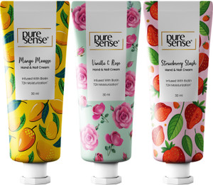 PureSense Vanilla+Mango and Strawberry Non Sticky Hand and Nail Cream ...