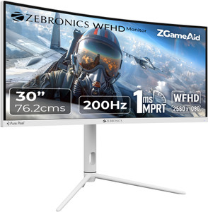 ZEBRONICS 76.2 cm (30 inch) Curved WFHD VA Panel with 300 Nits ...