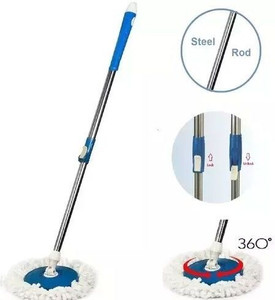 BOXERBABA Cleaning Stainless Steel Spin Mop Stick with Refill Mop Rod ...