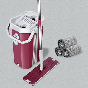 UPC Saver Combo Super-absorbent Microfiber Flat Spin Mop with Bucket ...