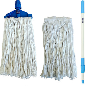 KWEL Clip N Fit Cotton Floor Mop with 4 Feet Telescopic Rod and Extra ...
