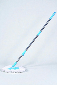 SKYBE 100% Cotton Yarn floor cleaning wet and dry mop Mop Head and Rod ...