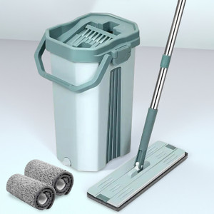 UPC Microfiber Flat Mop With Bucket 360° Flexible Head | Floor Cleaning ...