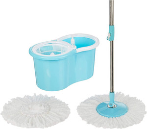 Mumma's LIFE Spin Mop, Easy Wheels & Big Bucket with 2 Microfiber ...