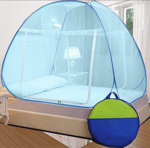 KHANJAN FASHION HUB Polyester Adults Washable BLUE mosquito net in bed ...
