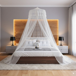 Classic Mosquito Net Jacquard Round ceiling hanging net for Double ...