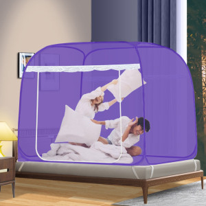 Skynet Polyester Adults BED BOX PURPLE DOUBLE MOSQUITO NET Mosquito Net ...