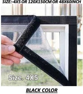 ZIMBLE Cotton Adults Washable Window Net Mesh 120 GSM Insect Net, black ...