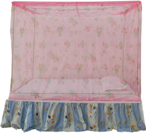 Ridsio Printed Mosquito Net For King Size Bed 8x8ft. Pink Machardani ...