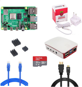Raspberry Pi 4 Model B 4GB RAM Kit with 32GB Noobs, LAN-mHDMI Cable ...