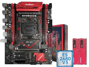 JieShuo x99 with e5 2680 v3 LGA 2011-v3Socket Mini-ATX Intel X99 ...