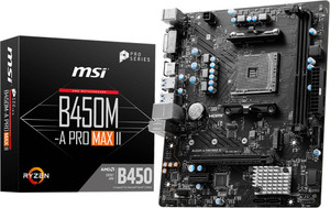 Micro Star International B450M-A PRO MAX II AM4Socket Micro-ATX AMD ...