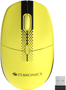 ZEBRONICS ZEB-POP 2.4GHz Wireless Mouse Nano Receiver, 4 Buttons(YELLOW ...