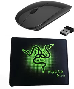 FKU ULTRA SLIM 2.4Ghz WIRELESS MOUSE WITH RAZER MANTIS SPEED MOUSE PAD ...