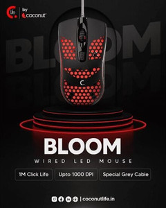 COCONUT BLOOM M110 RGB Wired Ambidextrous Optical Gaming Mouse Wired ...
