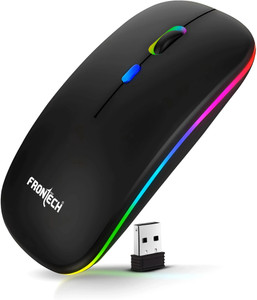 Frontech RGB Wireless Mouse – 2.4GHz/Bluetooth, 1600 DPI, Rechargeable ...