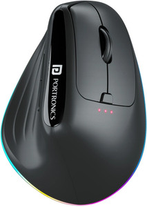 Portronics Toad Ergo 3 Ergonomic Wireless Mouse, RGB, 2400 DPI, BT & 2 ...