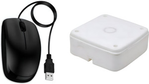 Sharpeye USB Wired Optical Mouse & Cctv PVC Square Junction Box Pack Of ...