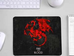 InkWynk Fire & Blood Dragon Printed Rectangular Skid Proof 3MM Thick ...