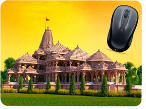 Lineart ram mandir mousepad Non Slip Base Mousepad - Lineart : Flipkart.com