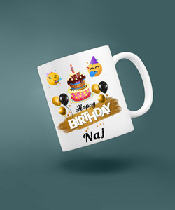 badri creations Happy Birthday Naj Super White Coffee Ceramic Coffee ...
