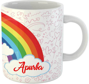 ARTBUG Rainbow & Unicorn Theme Customised Coffee Coffee Cup, Name ...